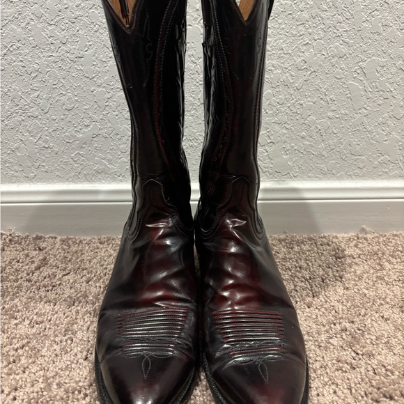 Lucchese | Shoes | Vintage Lucchese Black Cherry Western Santini Goat ...
